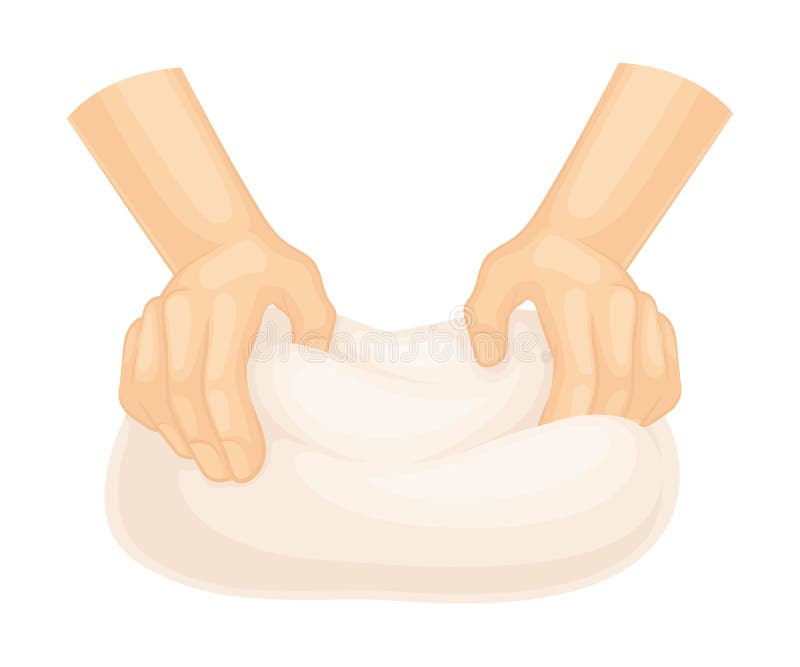 Hands kneading dough stock vector. Illustration of cake - 46902656