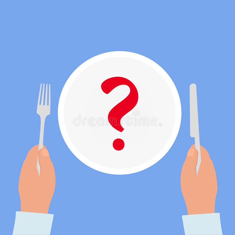 Plate with Question Mark, Healthy or Unhealthy Food Concept, 3D Stock ...