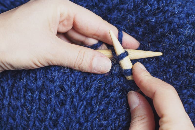 Hands knitting stock image. Image of knit, hobby, close - 115344707