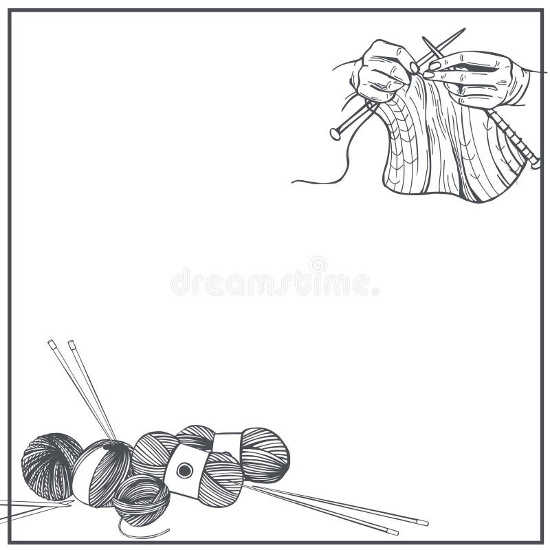 Knitting Hands Drawing