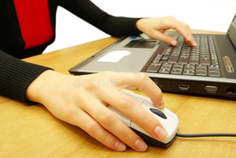 Hands on laptop stock image. Image of close, tech, fingers - 12088081