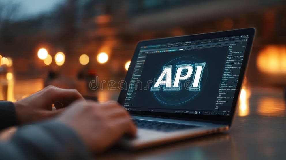 Hands on Laptop Accessing Modern API Platform with a Secure Network ...