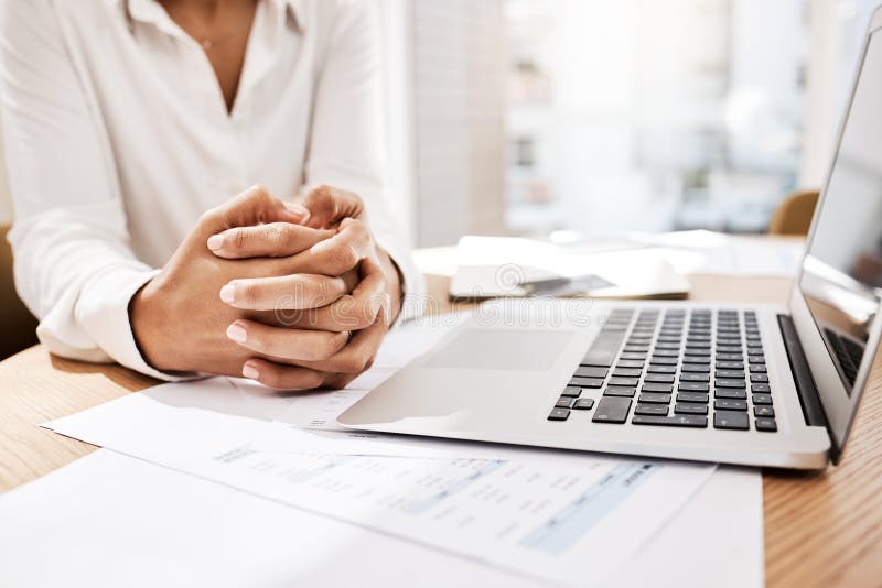 Hands Laptop And Business At The Office For Decision Making Planning