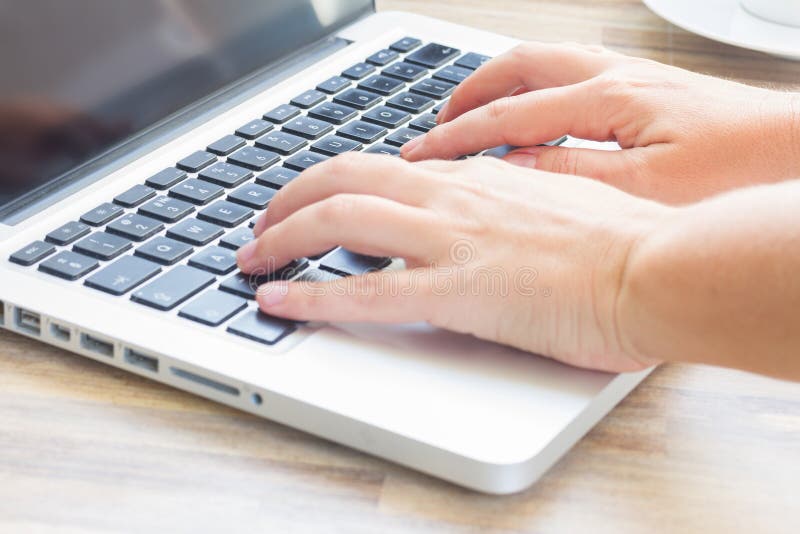 Hands on laptop keyboard stock photo. Image of busy, programmer - 46585320