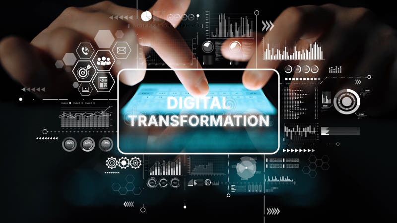 Hands on Laptop Keyboard Representing Ideas of Digital Transformation ...