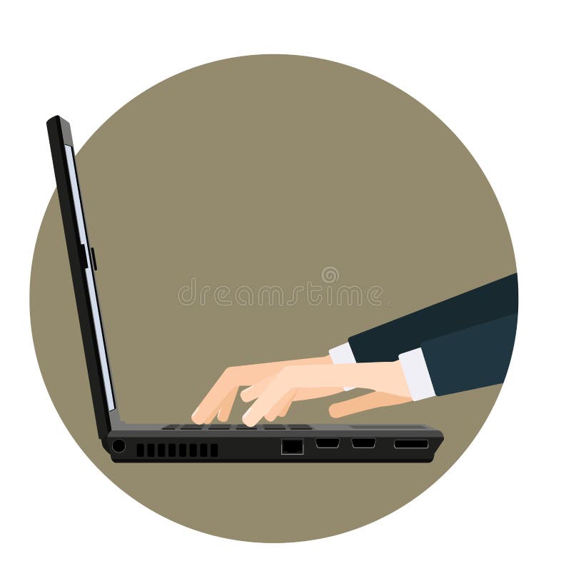 Hands on Laptop Keyboard Vector Illustration. Side View Stock Vector ... Hands on Laptop Keyboard Vector Illustration. Side View Stock Vector ...