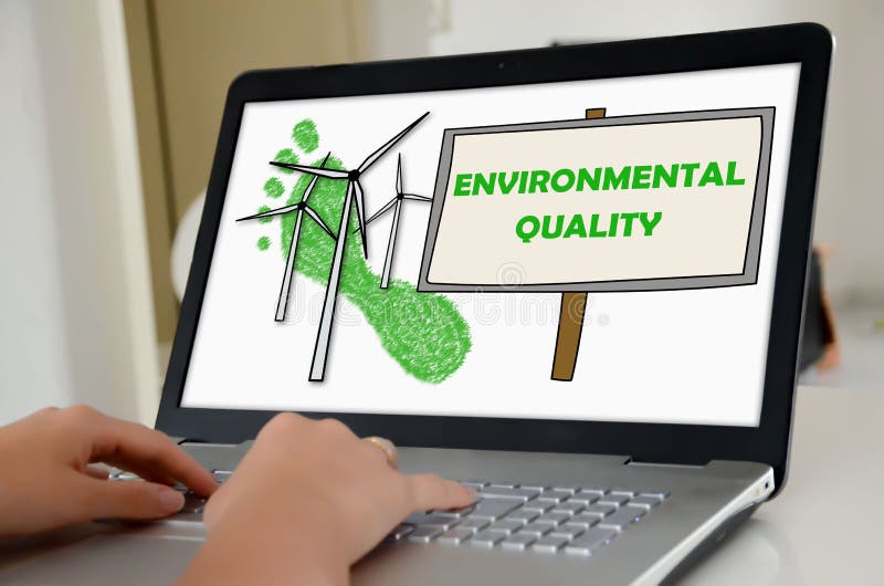 Environmental Quality Concept on a Laptop Screen Stock Image - Image of ...