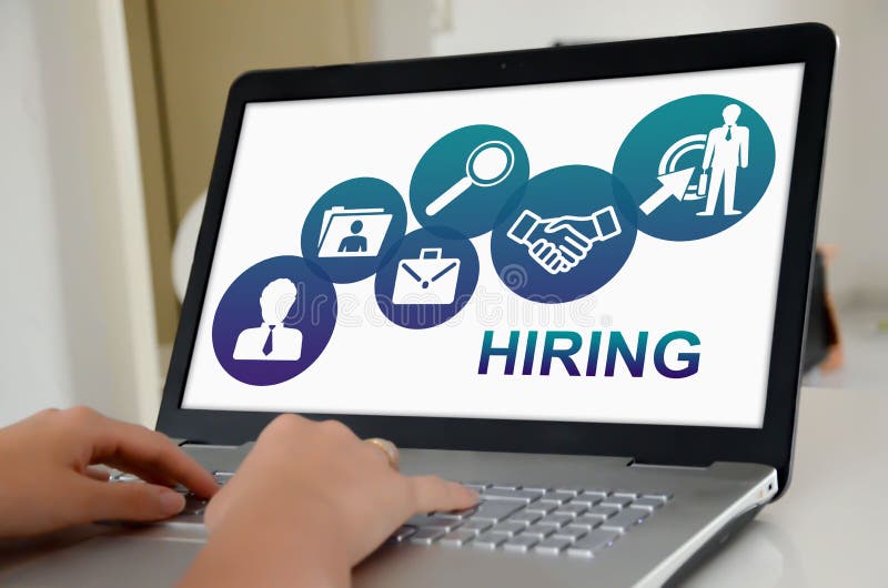 Hiring Concept on a Laptop Screen Stock Photo - Image of employee ...