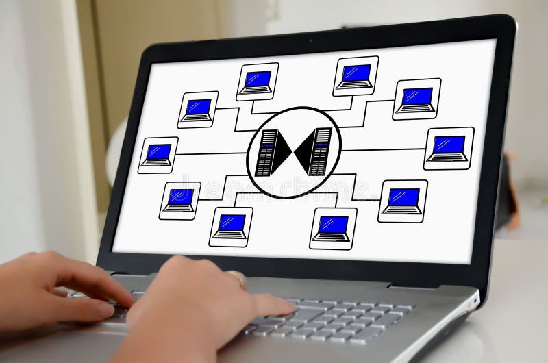 Hosting Concept on a Laptop Screen Stock Photo - Image of concept ...