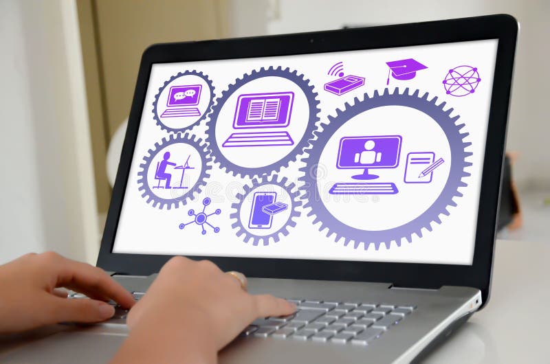 Online Education Concept on a Laptop Screen Stock Photo - Image of ...