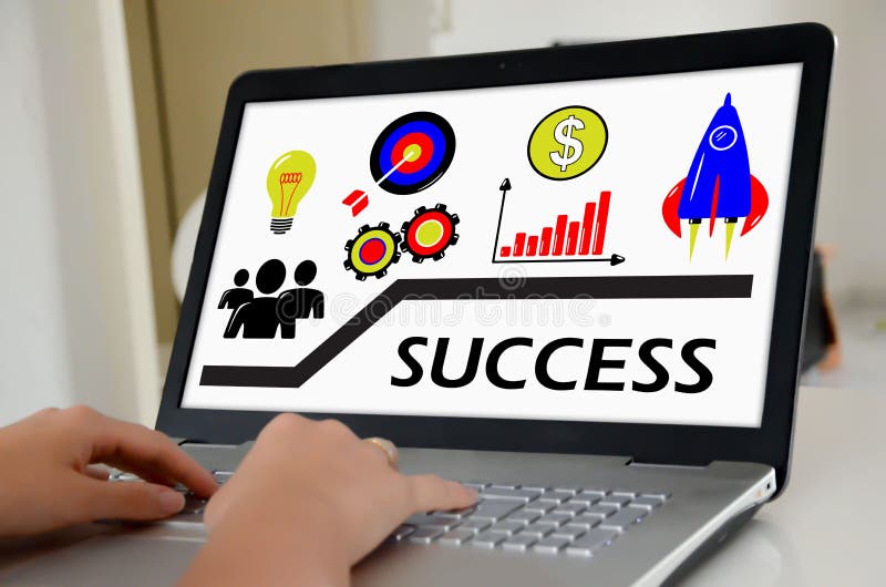 Success Concept on a Laptop Screen Stock Photo - Image of corporate ...
