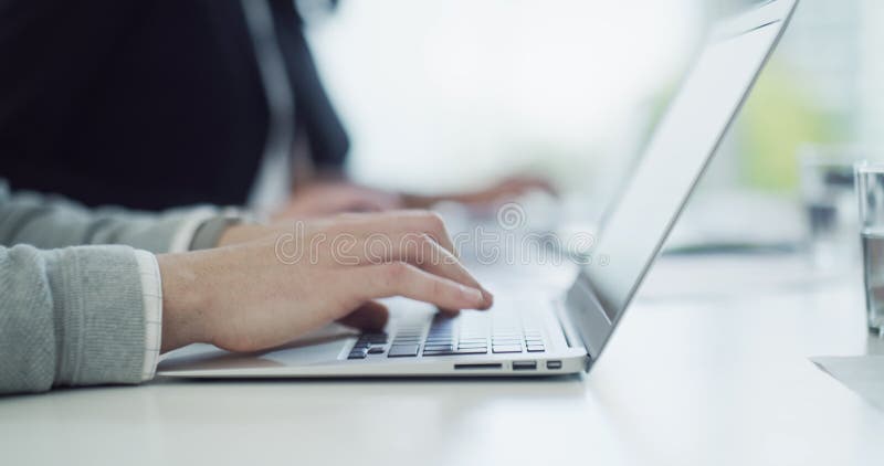 Hands, Laptop and Typing an Email, Plan and Networking in Office ...
