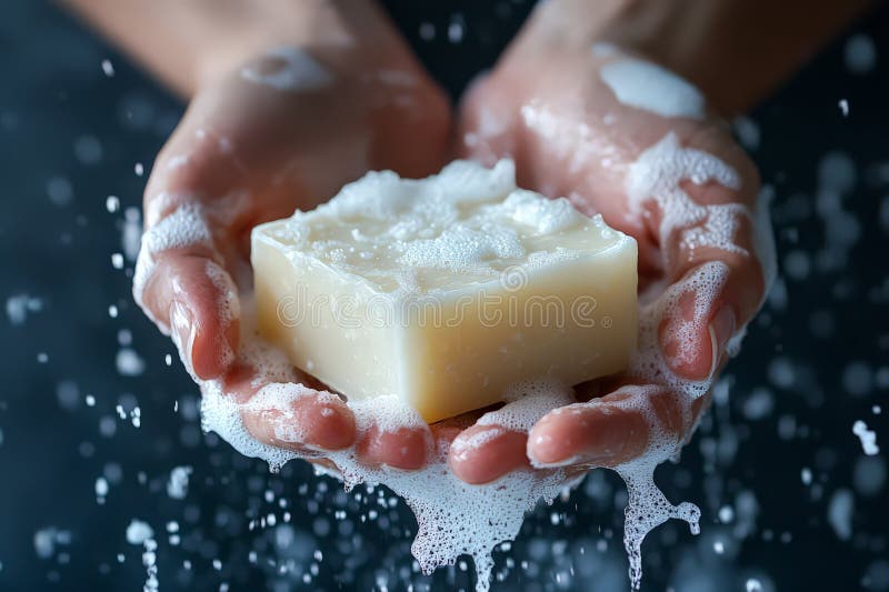 Hands Lathering with Bar Soap Stock Illustration - Illustration of ...