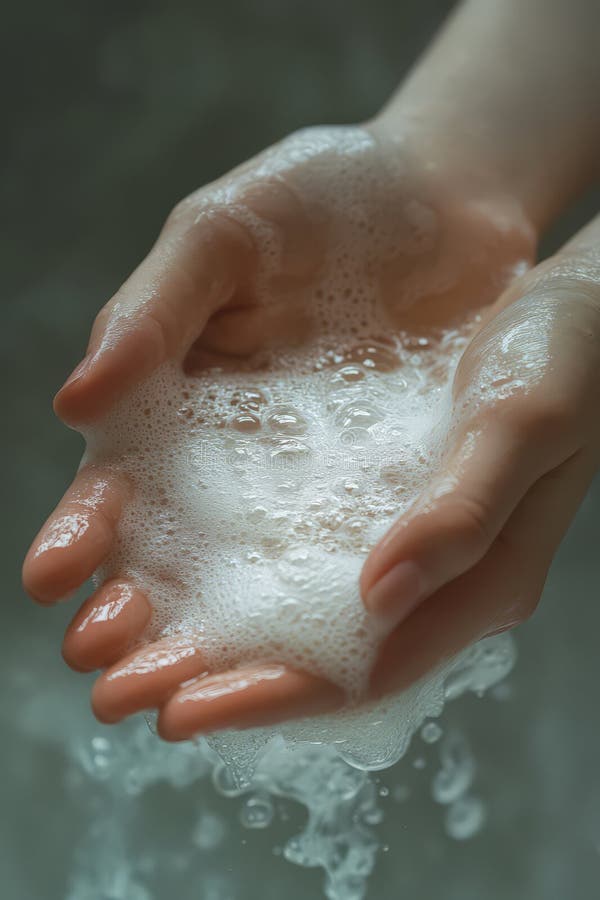 Hands Lathering Soap for Hygiene Stock Illustration - Illustration of ...