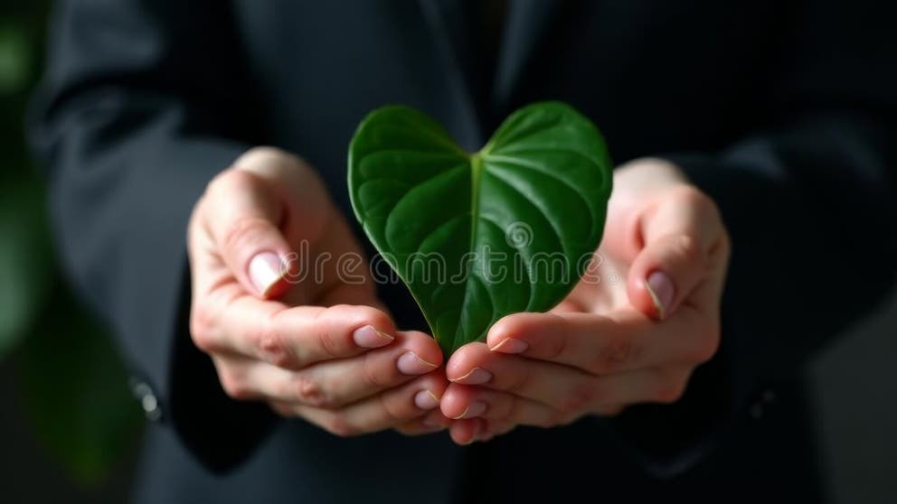 In Hands a Leaf from a Tree Stock Image - Image of females, lifestyles ...