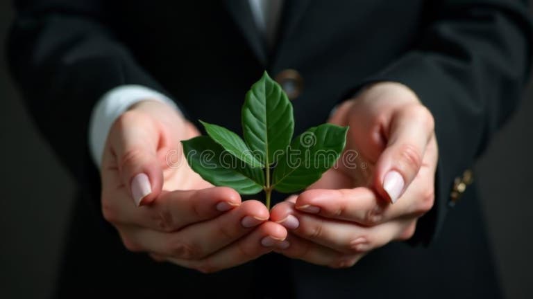 In Hands a Leaf from a Tree Stock Photo - Image of environmental ...