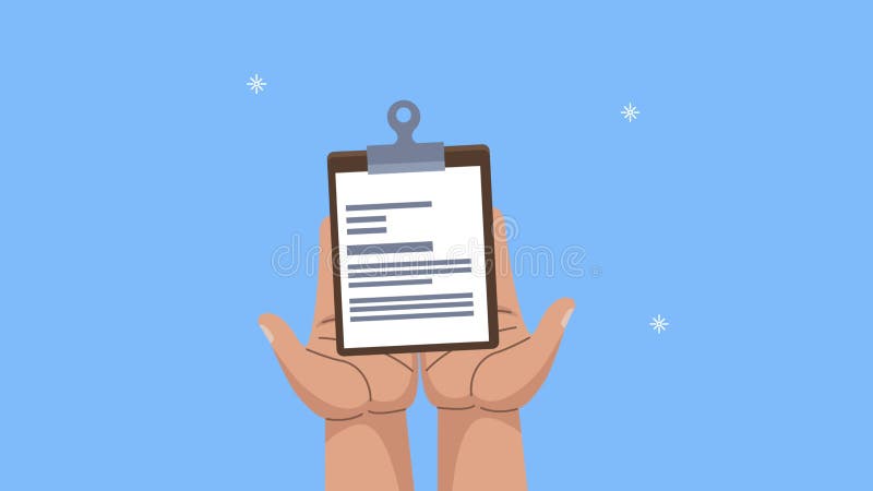 Hands Lifting Clipboard Document Animation Stock Video - Video of ...