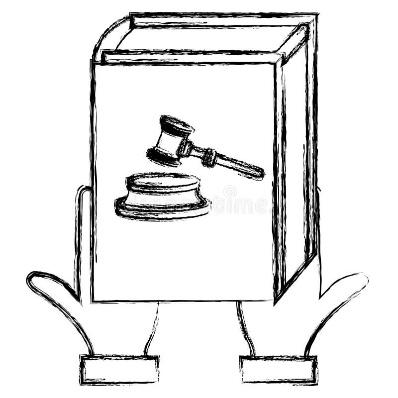 Hands lifting justice book stock illustration. Illustration of icon ...