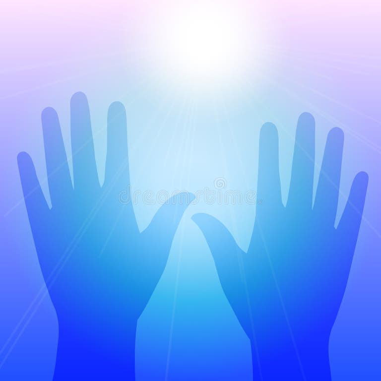 Praying Hands Light Rays Stock Illustrations – 166 Praying Hands Light ...