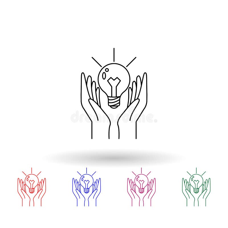Hands Light Bulb Line Drawing Stock Illustrations – 180 Hands Light ...