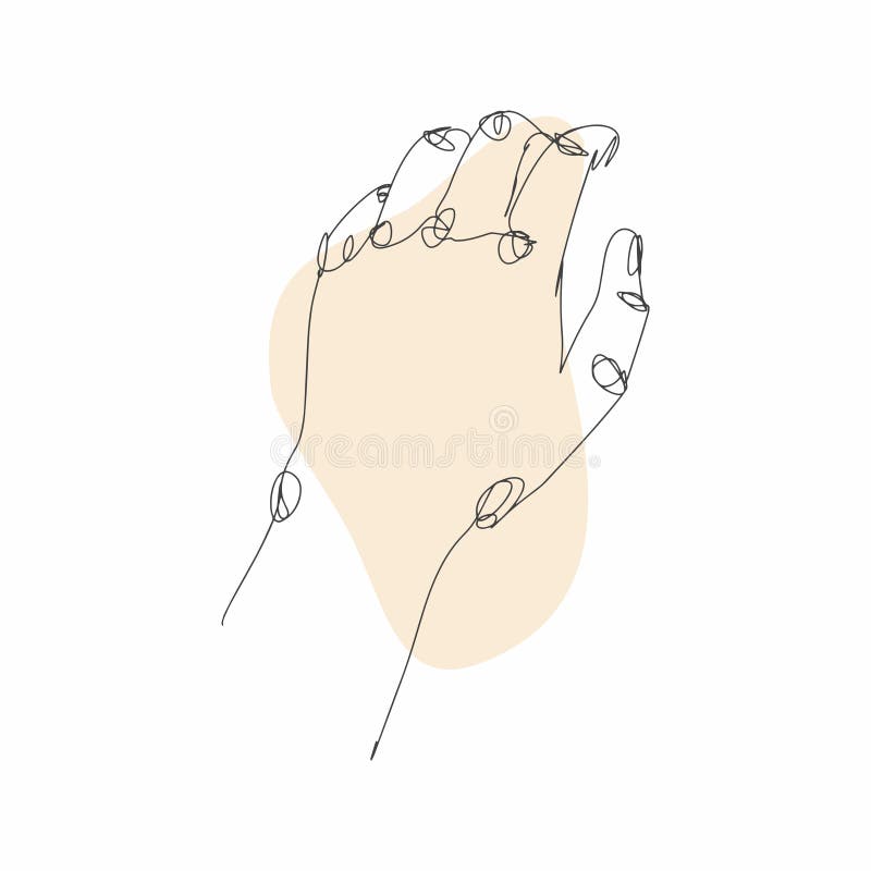 Hands Line Art. Hand Painting. Vector Sketch with Hand. Illustration ...
