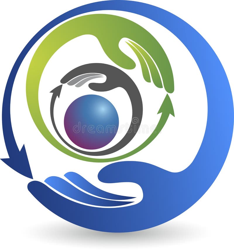 Open Hands Silhouette Round Logo Stock Vector - Illustration of ...