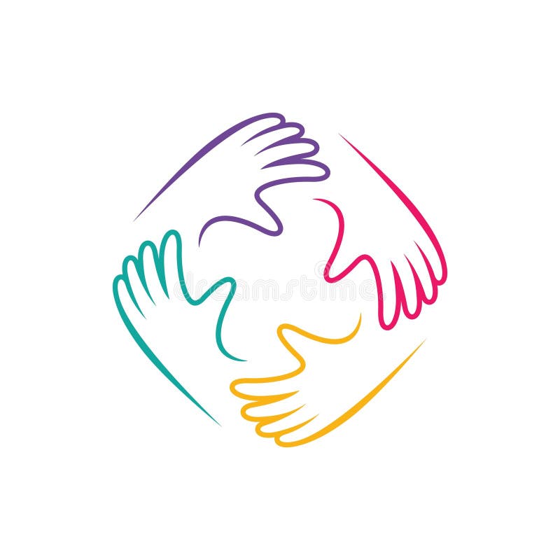 Hands Logo Team Illustration Stock Vector - Illustration of media ...