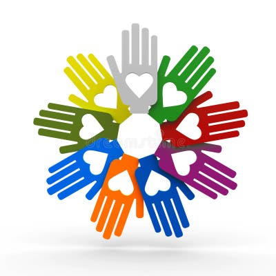 Multicultural Hands Heart Stock Illustrations – 584 Multicultural Hands ...