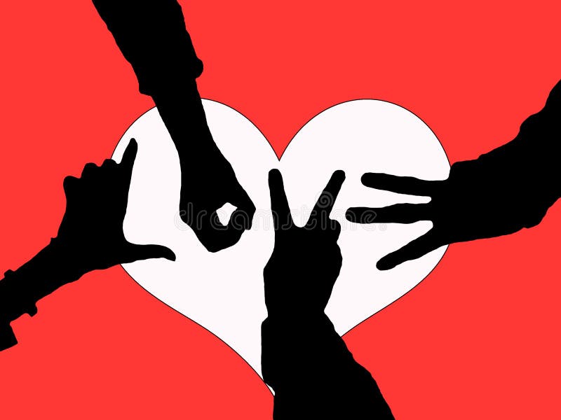 Hands of Love Silhouette stock illustration. Illustration of commitment ...