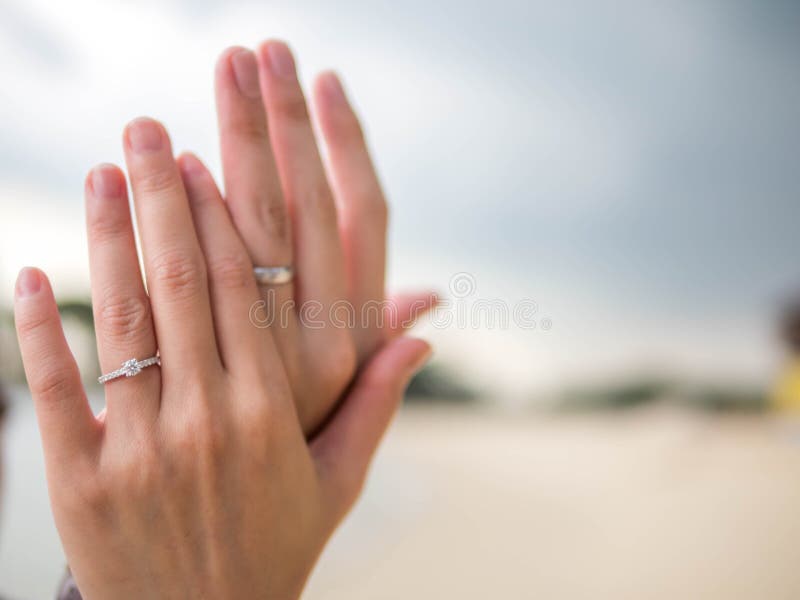 Hands of Lovers. Hands of Spouses Being in the Amorous Touch Together ...