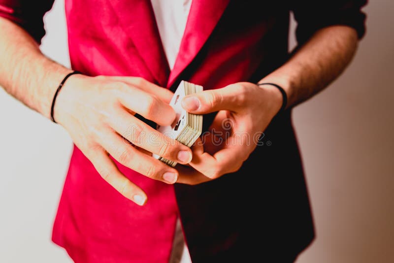 Hands of Magician Doing Tricks with a Deck of Cards Stock Photo - Image ...