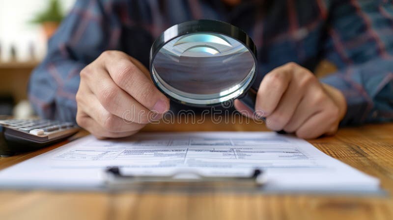 Hands with Magnifying Glass. AI Generated Stock Photo - Image of person ...