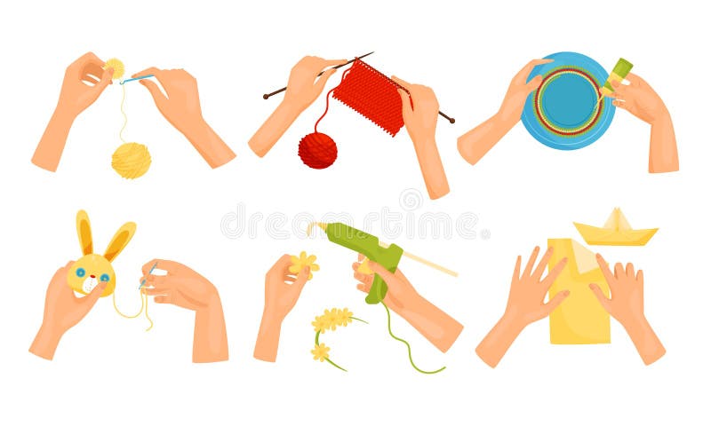 Hands Making Diy Crafts Stock Illustrations – 84 Hands Making Diy ...