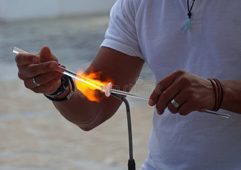 Hands Making Glass Sculpture with Flame Stock Photo - Image of glass ...