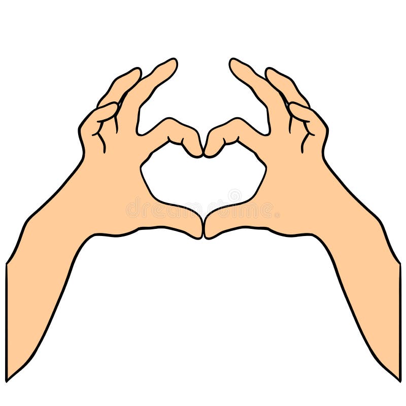 Hands making a heart shape stock vector. Illustration of mini - 244106040