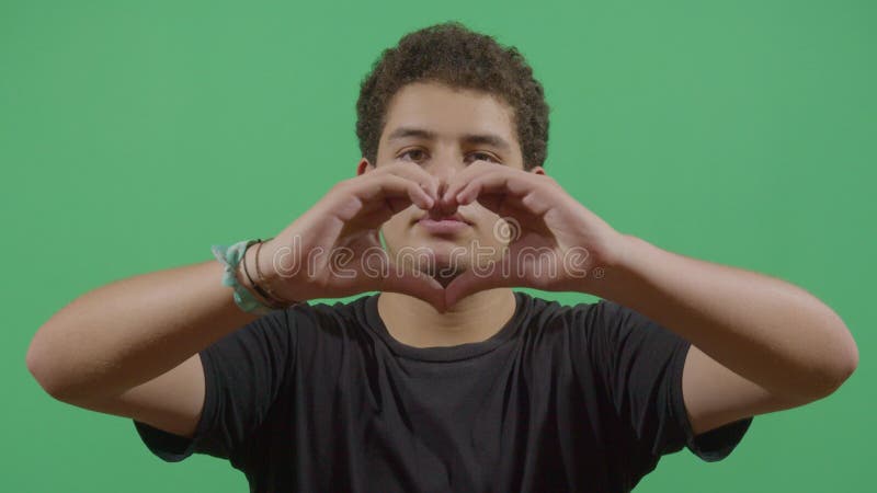 Hands Making a Heart by a Young Boy Stock Video - Video of expressing ...