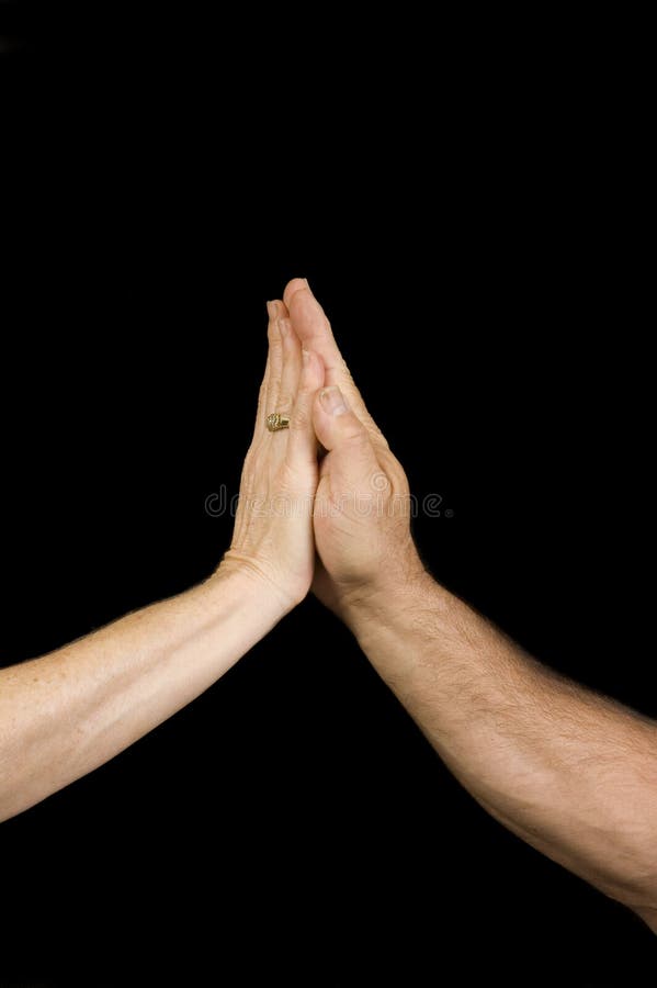 Hands making a high five stock photo. Image of female - 3628274