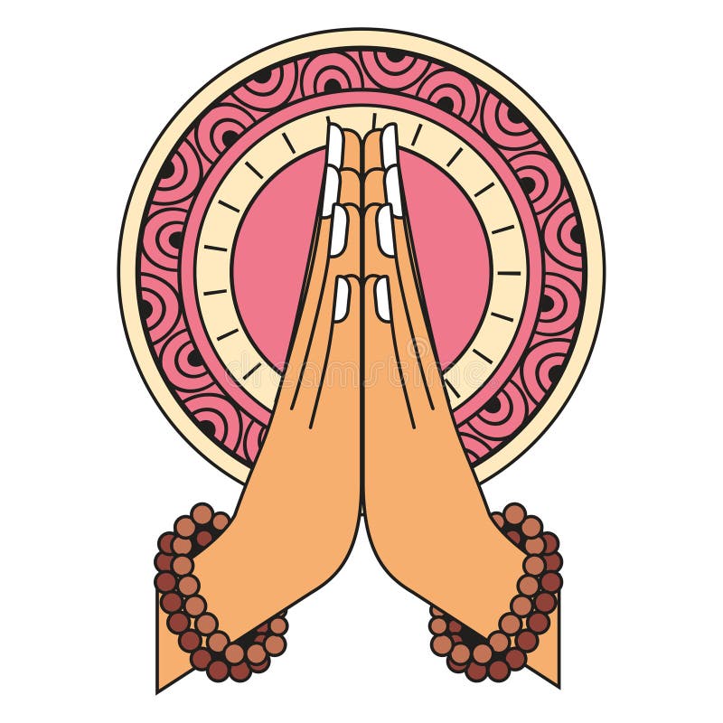 Hands Making Namaste Greeting Stock Vector - Illustration of gesture ...