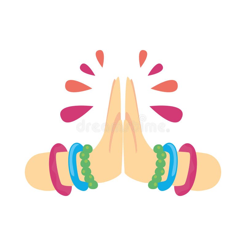 Hands Making Namaste Greeting Stock Vector - Illustration of hindu ...