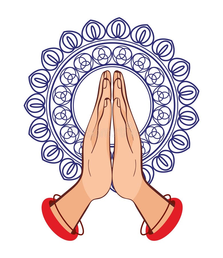 Hands Making Namaste Greeting Stock Vector - Illustration of manaste ...