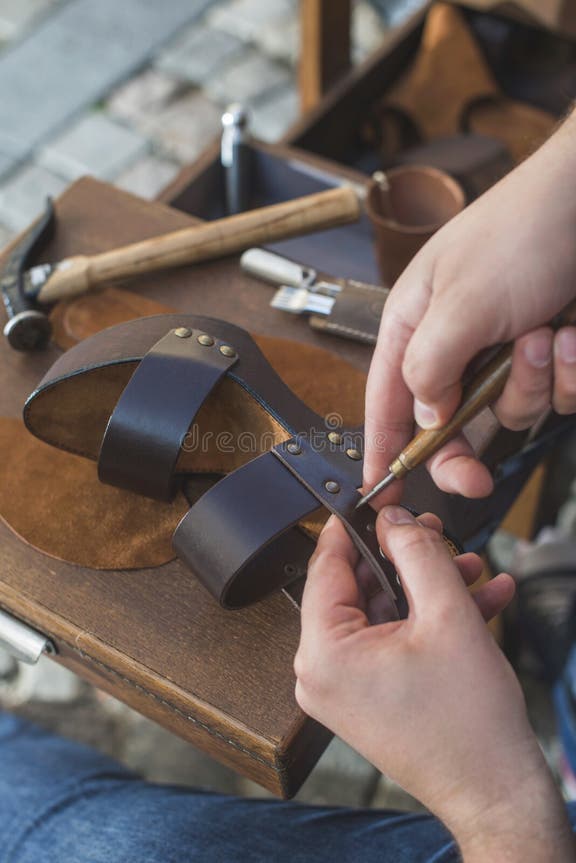 Hands making shoes stock photo. Image of maker, craftsman - 54392144