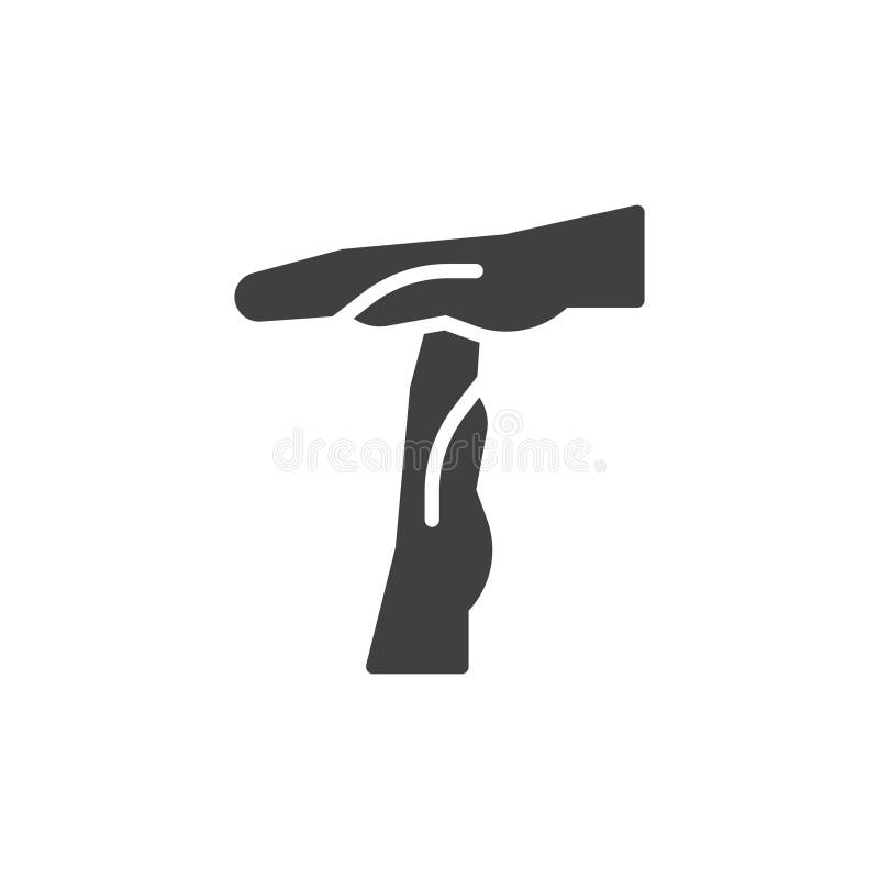 Hands Making Timeout Vector Icon Stock Vector - Illustration of signal ...