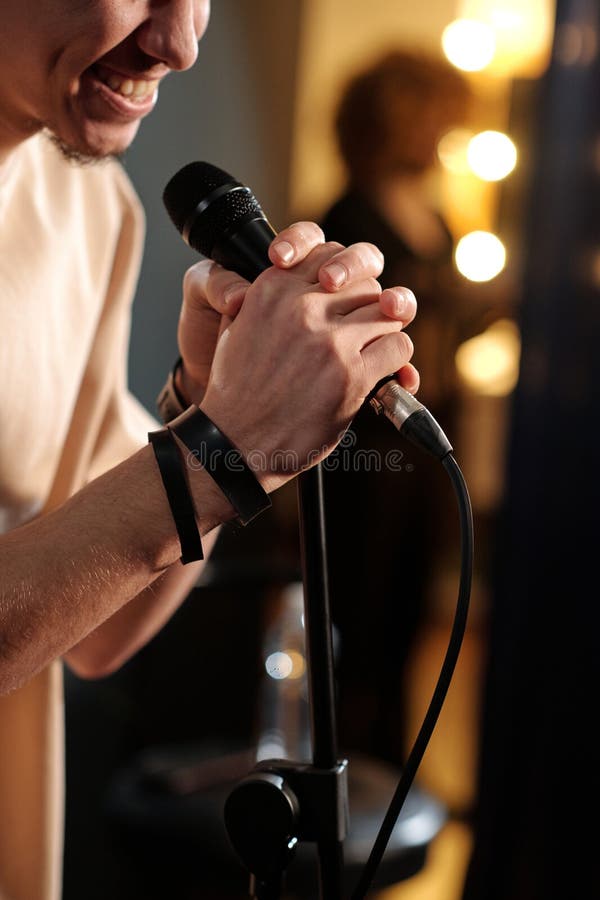 Hands of Male Actor or Presenter Stock Image - Image of copyspace ...