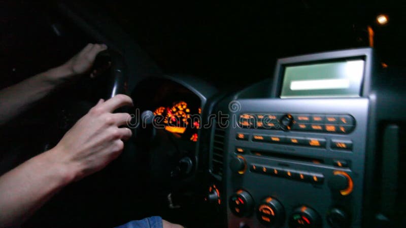 Hands of Man on Car Rudder, Control Panel in Stock Video - Video of ...