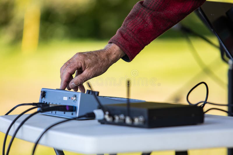 Hands of Man Dj Mixing Sound in Equalizer Stock Photo - Image of ...
