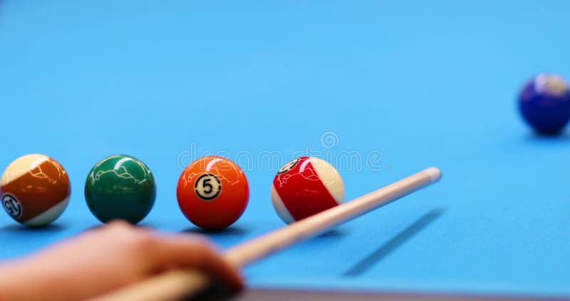 Hands of Man Hitting Ball by Cue during Pool Stock Video - Video of ...