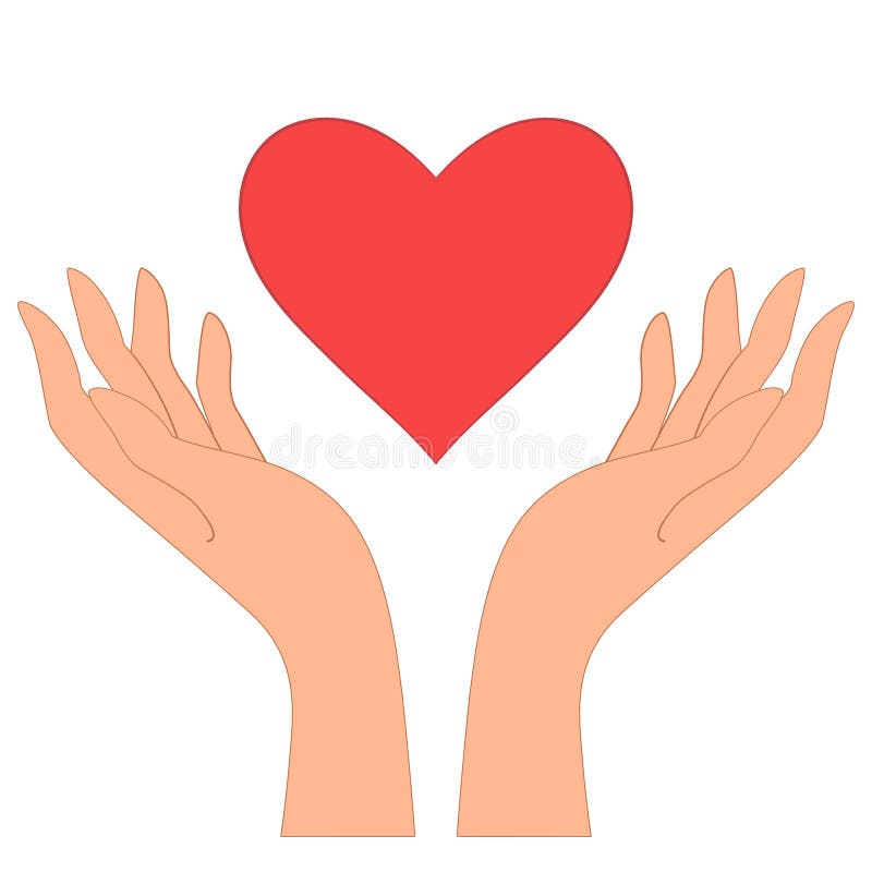 Hands of a Man Holding a Heart. Illustration Denoting Love, Friendship ...