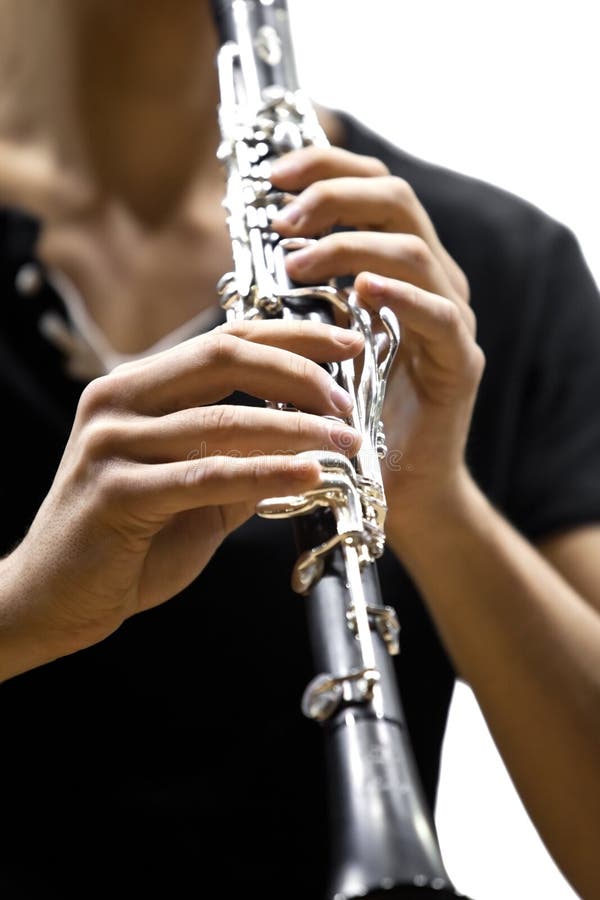 Hands of Man Playing the Clarinet Stock Image - Image of arts, parts ...