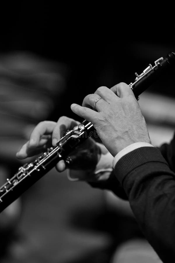 Oboe in the Hands of a Musician Closeup Stock Photo - Image of ensemble ...