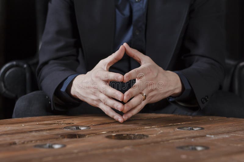 Hands of a Man in a Suit, Close-up. Stock Image - Image of male ...